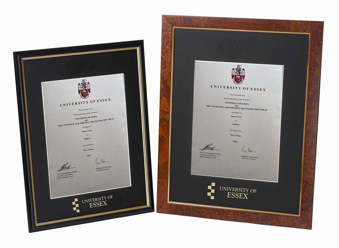 University of Essex Certificate Frame